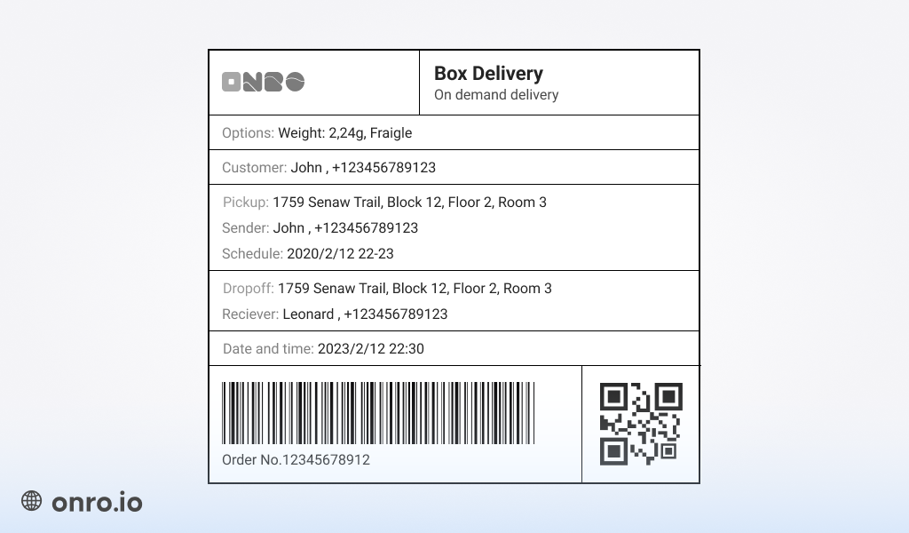 Parcel Tracking Software Onro